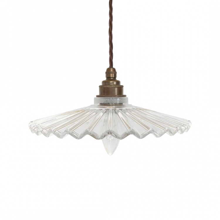 Fluted Fan Glass Pendant Light